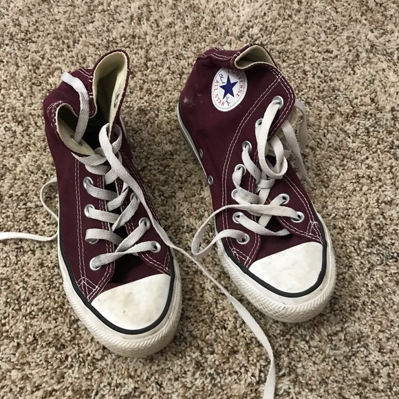 Converse | Shoes | Maroon High Top Converse | Poshmark